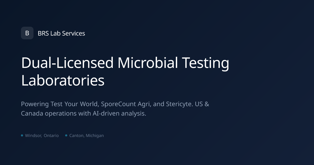 BRS Lab Services | Dual-Licensed Microbial Testing Laboratories